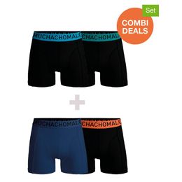 MUCHACHOMALO 4er-Set: Boxershorts in Schwarz/ Dunkelblau - 57% | Gr&ouml;&szlig;e M | Herren-waesche