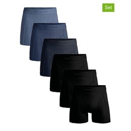MUCHACHOMALO 6er-Set: Boxershorts in Schwarz/ Dunkelblau/ Blau - 51% | Gr&ouml;&szlig;e S | Herren-waesche