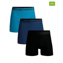 MUCHACHOMALO 3er-Set: Boxershorts in Schwarz/ Dunkelblau/ Blau - 56% | Gr&ouml;&szlig;e L | Herren-waesche