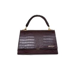 Mia Tomazzi Leder-Henkeltasche "Giacomo" in Bordeaux - (B)28 x (H)17 x (T)10 cm - 81% | Damen-taschen