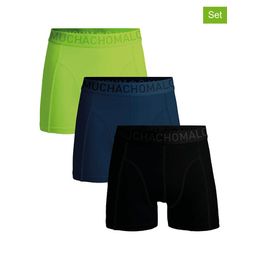 MUCHACHOMALO 3er-Set: Boxershorts in Schwarz/ Dunkelblau/ Gr&uuml;n - 55% | Gr&ouml;&szlig;e 176 | Kinder-waesche