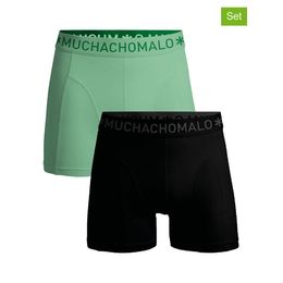 MUCHACHOMALO 2er-Set: Boxershorts in Schwarz/ Hellgr&uuml;n - 45% | Gr&ouml;&szlig;e 146/152 | Kinder-waesche