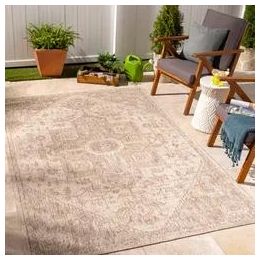 Teppich LIVABLISS "LEMARK", neutral, B:160cm H:4mm L:213cm, Kunstfaser, Teppiche, Teppich, Teppich In- /Outdoor Boho Jute-Optik, Balkon, Terrasse, Garten, Beige