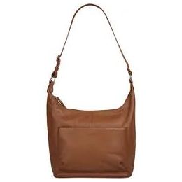 Shopper Bruno Banani, Damen, Gr. B/H/T: 38cm x 29cm x 11cm onesize, braun, Leder, leicht gl&auml;nzend, unifarben, Taschen Shopper, echt Leder