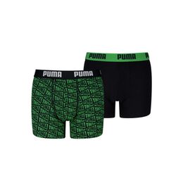 Boxershorts Puma "Puma BOYS FLAG PRINTED BOXERS", Jungen, Gr. 170/176, gr&uuml;n, schwarz, Obermaterial: 95% Baumwolle, 5% Elasthan, Unterhosen Boxershorts