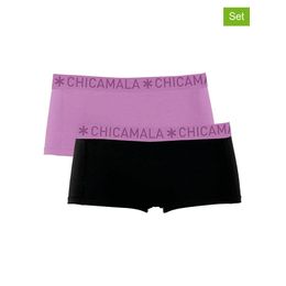 MUCHACHOMALO 2er-Set: Pantys in Schwarz/ Lila - 56% | Gr&ouml;&szlig;e XL | Damen-unterteile