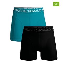 MUCHACHOMALO 2er-Set: Boxershorts in T&uuml;rkis/ Dunkelblau - 53% | Gr&ouml;&szlig;e S | Herren-waesche