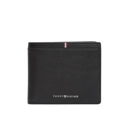 Geldb&ouml;rse Tommy Hilfiger "TH CORP CC AND COIN", Damen, schwarz, Leder, Kleinlederwaren Geldb&ouml;rse, Unisex Geldbeutel, Portemonnaie mit Logoschriftzug
