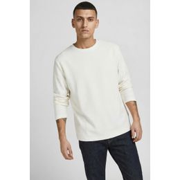 Jack & Jones Langarmshirt JACK & JONES "JPRBLUDEREK LS STRUCTURE TEE", Herren, Gr. XS, cloud dancer, Jersey, Obermaterial: 100% Baumwolle, unifarben, relaxed fit, Rundhals, Shirts Langarmshirt
