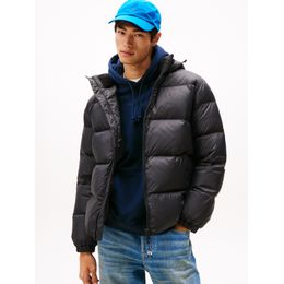 Steppjacke Tommy Jeans "TJM ESSENTIAL DOWN JACKET EXT", Herren, Gr. XL, schwarz, Web, Obermaterial: 100% Polyester, Jacken Steppjacke, Winterjacke Outdoorjacke Gef&uuml;ttert 2 in 1 Jacke abnehmbare Kapuze
