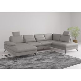 Sit & More Wohnlandschaft SIT & MORE "Morris Jubi", grau (light grau), B:335cm H:82cm T:212cm, Sofas, Wohnlandschaft, wahlweise mit Armteilverstellung, Bettfunktion & Bettkasten