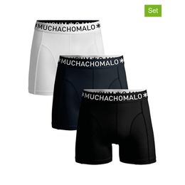 MUCHACHOMALO 3er-Set: Boxershorts in Schwarz/ Dunkelblau/ Wei&szlig; - 54% | Gr&ouml;&szlig;e M | Herren-waesche