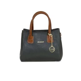 Mia Tomazzi Leder-Henkeltasche "Conchetta" in Schwarz - (B)28 x (H)11 x (T)15 cm - 82% | Damen-taschen