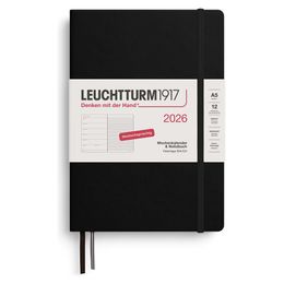 LEUCHTTURM1917 Wochenkalender 2026 in Schwarz - A5 - 14% | Buero-schulbedarf