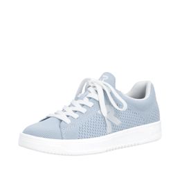 Plateausneaker RIEKER SPORT, Damen, Gr. 42, hellblau, Textil, unifarben, Schuhe Plateausneaker, Slip-on Sneaker, Halbschuh, Freizeitsneaker mit aufgesetzter Schn&uuml;rung
