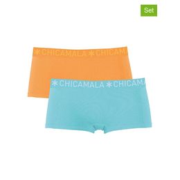 MUCHACHOMALO 2er-Set: Pantys in T&uuml;rkis/ Orange - 53% | Gr&ouml;&szlig;e S | Damen-unterteile