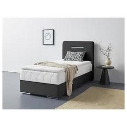 Boxbett COTTA "Lighstar", schwarz, B:96cm L:207cm, Komplettbetten, Boxspringbett, inklusive LED-Beleuchtung, Topper, Bettkasten und Zierkissen