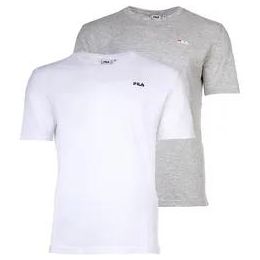 T-Shirt Fila "T-Shirt BROD tee / double pack 2er Pack", Herren, Gr. XL, wei&szlig; (wei&szlig;, grau), Obermaterial: 100% Baumwolle CO., Shirts T-Shirt