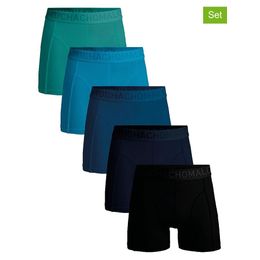 MUCHACHOMALO 5er-Set: Boxershorts in Schwarz/ Dunkelblau/ Gr&uuml;n - 58% | Gr&ouml;&szlig;e XL | Herren-waesche