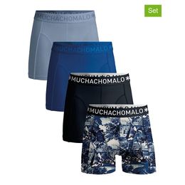 MUCHACHOMALO 4er-Set: Boxershorts in Schwarz/ Hellblau/ Blau - 59% | Gr&ouml;&szlig;e XL | Herren-waesche