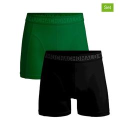 MUCHACHOMALO 2er-Set: Boxershorts in Schwarz/ Gr&uuml;n - 55% | Gr&ouml;&szlig;e M | Herren-waesche