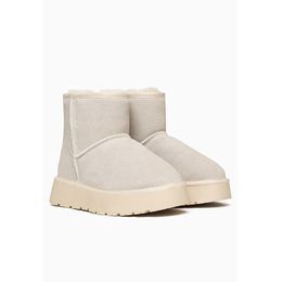 Gooce Leder-Winterboots "Thimble" in Creme - 61% | Gr&ouml;&szlig;e 40 | Damen-stiefel