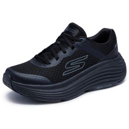 Sneaker Skechers "MAX CUSHIONING", Damen, Gr. 35, schwarz, Lederimitat, Mesh, unifarben mit Farbeinsatz, Schuhe Sneaker, Laufschuh, Sportschuh, Schn&uuml;rschuh, Freizeitschuh mit Max Cushioning