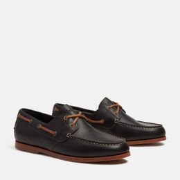 Bootsschuh Timberland "CEDAR BAY ESSENTIAL BOAT SHOE", Herren, Gr. 41,5, dk grn f grain, Leder, Schuhe Bootsschuh, aus Leder