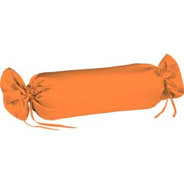 Nackenrollenbezug Fleuresse "Colours", orange (hellorange), B:15cm L:40cm, Mako-Satin, Obermaterial: 100% Baumwolle, Kissenbez&uuml;ge, Nackenrollenbezug, Mako Satin, gl&auml;nzend, glatt, Premium Qualit&auml;t