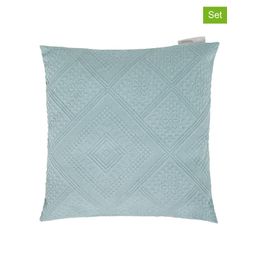 HEINE HOME 2er-Set: Kissenh&uuml;llen in T&uuml;rkis - 85% | Gr&ouml;&szlig;e 40x40 cm | Dekokissen