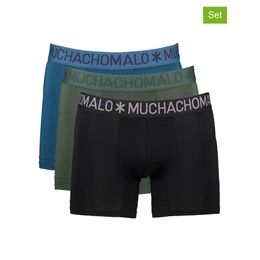 MUCHACHOMALO 3er-Set: Boxershorts in Blau/ Khaki/ Schwarz - 57% | Gr&ouml;&szlig;e M | Herren-waesche