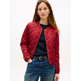 Steppjacke Tommy Hilfiger "LW PADDED REG QUILTED JACKET", Damen, Gr. M (40), liberty rot, Steppware, Obermaterial: 100% Nylon, unifarben, regular fit h&uuml;ftlang, Rundhals, Jacken Steppjacke, in leicht verk&uuml;rzter L&auml;nge, Regular Fit