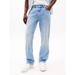 Slim-fit-Jeans Tommy Jeans "Ryan Regular Slim Straight", Herren, Gr. 36, L&auml;nge 32, blau (denim light2), Denim/Jeans, Obermaterial: 81% Baumwolle, 18% Lyocell, 1% Elasthan, unifarben, regular fit lang, Jeans Slim-fit-Jeans, Slim‑Straight‑Jeans aus hochwertigem Denim regul&auml;rer Leibh&ouml;he