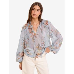 Lipsy Bluse Damen Gr&ouml;&szlig;e XS hellblau / hellgr&uuml;n / knallrot