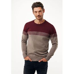 Mexx Pullover in Beige/ Bordeaux - 51% | Gr&ouml;&szlig;e XL | Herren-plussize