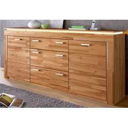 Sideboard VOGL M&Ouml;BELFABRIK, beige (kernbuche teilmassiv), B:222cm H:95,5cm T:40cm, Sideboards, Sideboard, Breite 222 cm