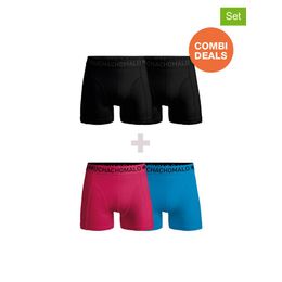MUCHACHOMALO 4er-Set: Boxershorts in Schwarz/ Pink/ Blau - 58% | Gr&ouml;&szlig;e XL | Herren-waesche