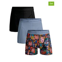 MUCHACHOMALO 3er-Set: Boxershorts in Schwarz/ Hellblau/ Bunt - 53% | Gr&ouml;&szlig;e L | Herren-waesche