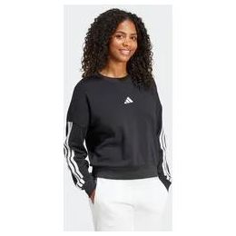 Sweatshirt Adidas SPORTSWEAR "ESSENTIALS 3-STREIFEN FRENCH TERRY", Damen, Gr. XXL, schwarz-wei&szlig; (schwarz, wei&szlig;), Obermaterial: 55% Baumwolle, 36% Polyester, 9% Viskose, normal, Rundhals, angesetztes B&uuml;ndchen, Sweatshirts Sweatshirt
