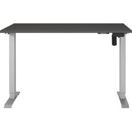 Schreibtisch Germania "Boras, elektrisch h&ouml;henverstellbar", grau (graphit, silber, silber, graphit), B:120cm H:120cm T:80cm, Tische, Schreibtisch, Breite 120/140/160 cm, Metallgestell in vers. Farben, Made in Germany