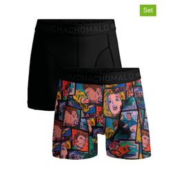 MUCHACHOMALO 2er-Set: Boxershorts in Schwarz/ Bunt - 51% | Gr&ouml;&szlig;e S | Herren-waesche