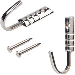 Zierhaken Liedeco, grau (nickelfarben), Metall, Haken, f&uuml;r Vorh&auml;nge