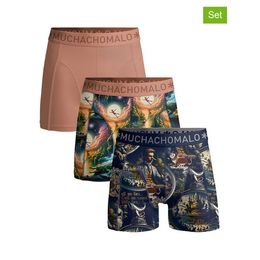 MUCHACHOMALO 3er-Set: Boxershorts in Altrosa/ Dunkelblau - 51% | Gr&ouml;&szlig;e 158/164 | Kinder-waesche