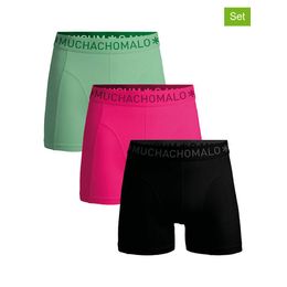 MUCHACHOMALO 3er-Set: Boxershorts in Schwarz/ Pink/ Hellgr&uuml;n - 51% | Gr&ouml;&szlig;e 134/140 | Kinder-waesche
