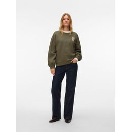 V&eacute;ro Moda Vero Moda Sweatshirt in Khaki - 62% | Gr&ouml;&szlig;e XS | Damen-sweatshirts-jacken