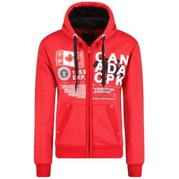 Canadian Peak Sweatjacke "Gasadeak" in Rot - 58% | Gr&ouml;&szlig;e XL | Herren-sweatshirts-jacken