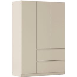 Dreht&uuml;renschrank Rauch "Kleiderschrank Schrank Garderobe COSTA in den Breiten 91/136/181 cm", beige (champagner), eingriffe beige (champagner), B:136cm H:197cm T:54cm, Holzwerkstoff, Schr&auml;nke, Dreht&uuml;renschrank, viel Platz, grifflose Front und Push-to-Open Funktion MADE IN GERMANY