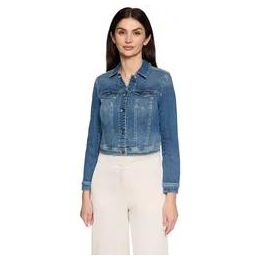 Jeansjacke Vera Mont "Damen mit Waschung", Damen, Gr. 42, blau, Denim/Jeans, Obermaterial: 99% Baumwolle, 1% Elasthan, figurumspielend, Jacken Jeansjacke