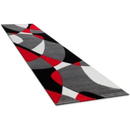 L&auml;ufer Paco Home "Diamond 664" Gr. 12, rot, B:80cm H:18mm L:300cm, Kunstfaser, Teppiche, L&auml;ufer, Teppich-L&auml;ufer, Kurzflor, 3D-Design, modernes geometrisches Muster