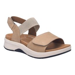 Sandale Josef Seibel "Estelle 13", Damen, Gr. 38, beige, Nubukleder, Schuhe Sandale, Sommerschuh, Komfortschuh mit praktischen Klettverschl&uuml;ssen, G-Weite